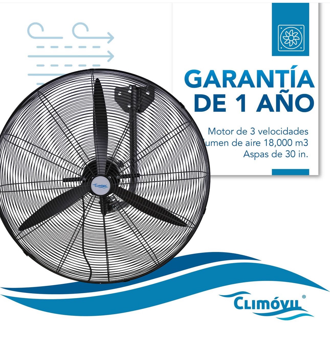 Ventilador de Pared, Modelo Tornado de 30 pulgadas – Climóvil Chile